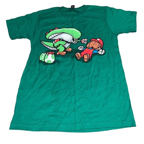 Tultex | Shirts | Mario Yoshi Xenomorph Shirt Video Game Funny | Poshmark